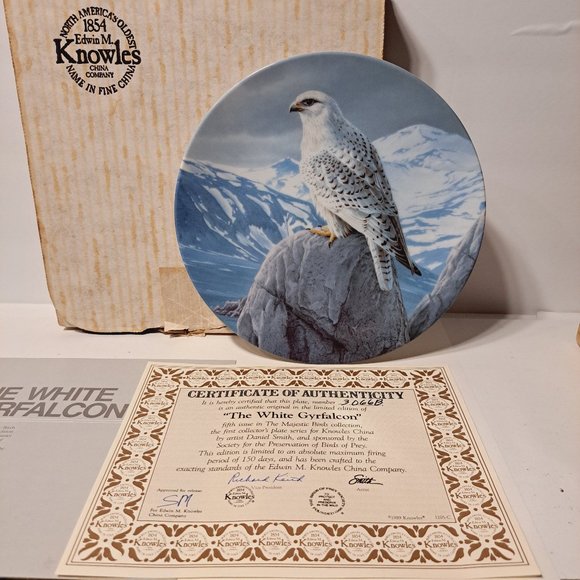Knowles | Accents | Knowles Collectorplate 989 The White Gyrfalcon ...
